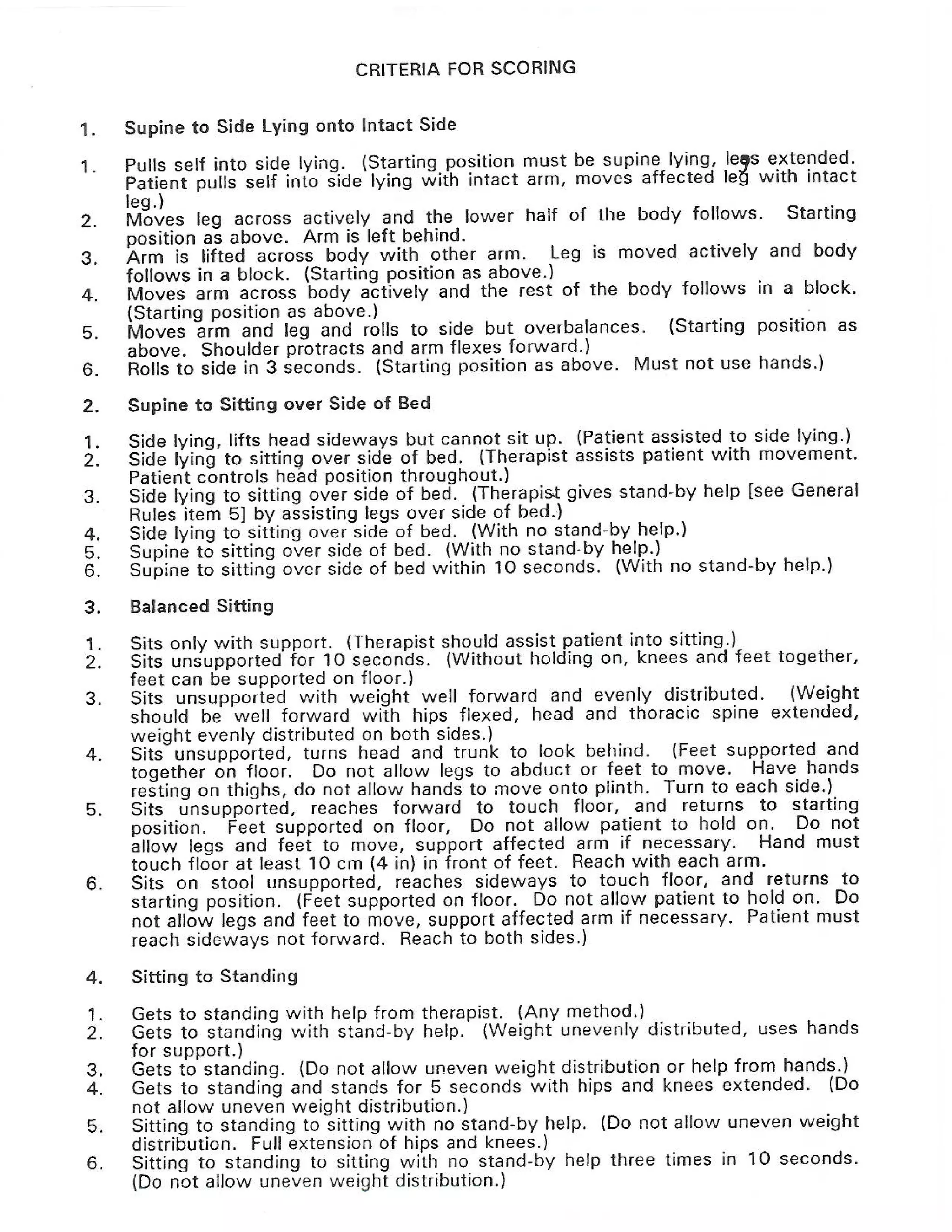 Motor assessment scale testing form | PDF
