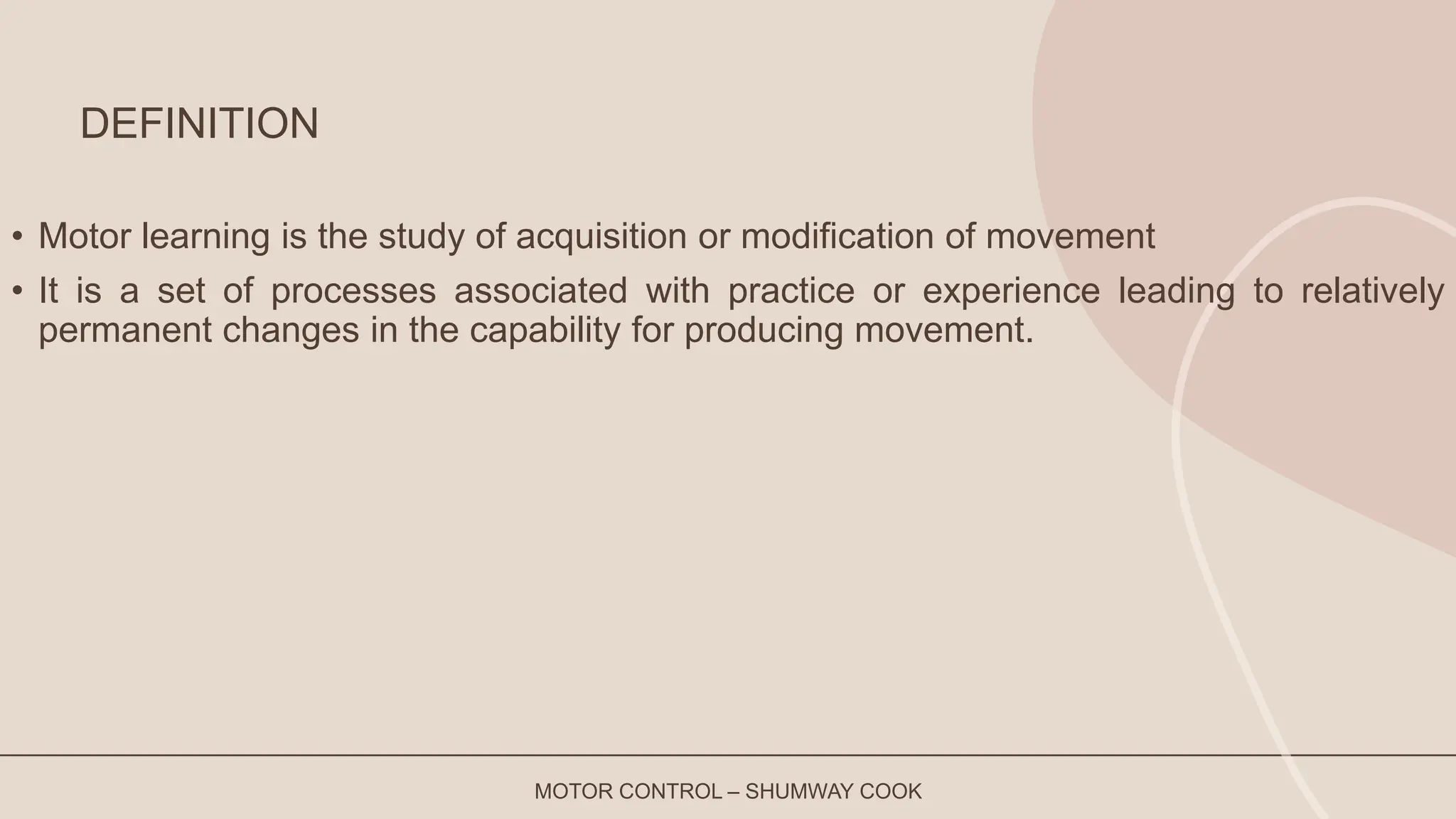 Motor Control and Learning Theories.pptx | Physical Therapy | Wellness