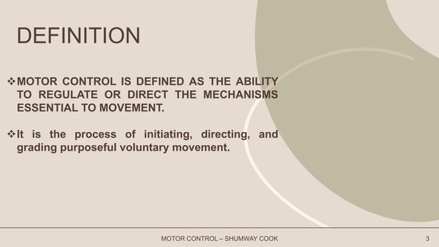 Motor Control and Learning Theories.pptx | Physical Therapy | Wellness