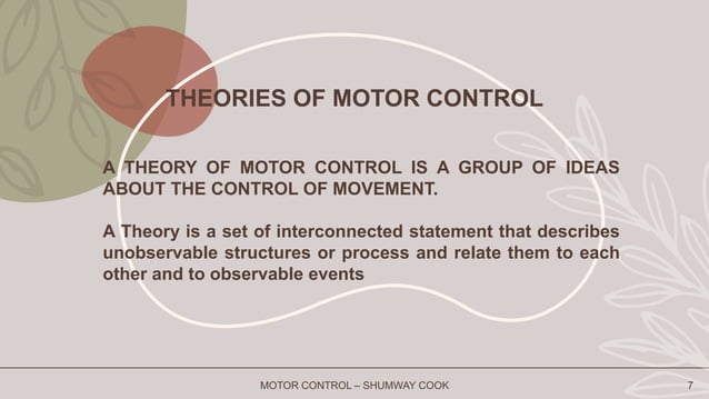 Motor Control and Learning Theories.pptx | Physical Therapy | Wellness