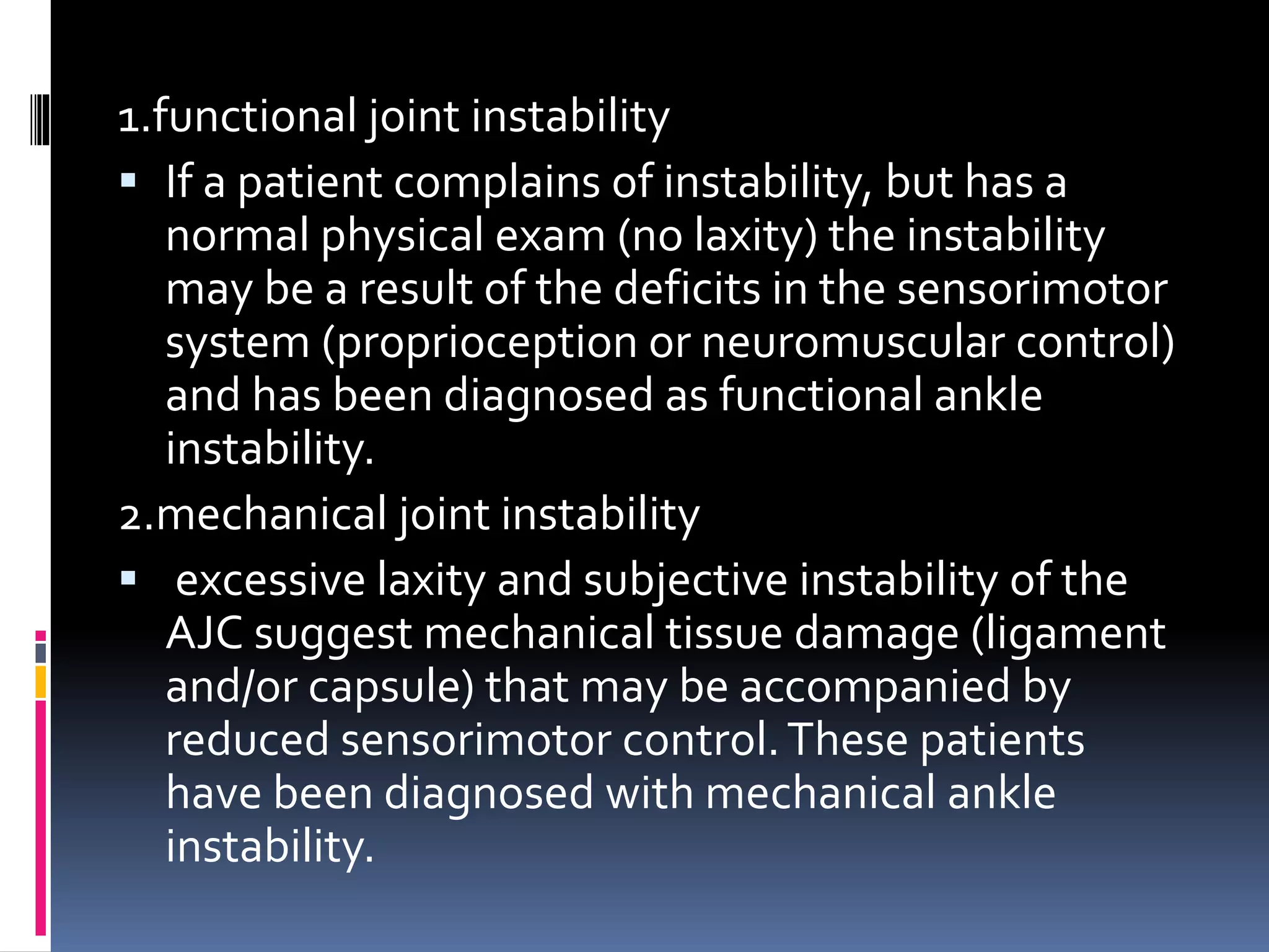 Motor control in ankle instability | PPTX