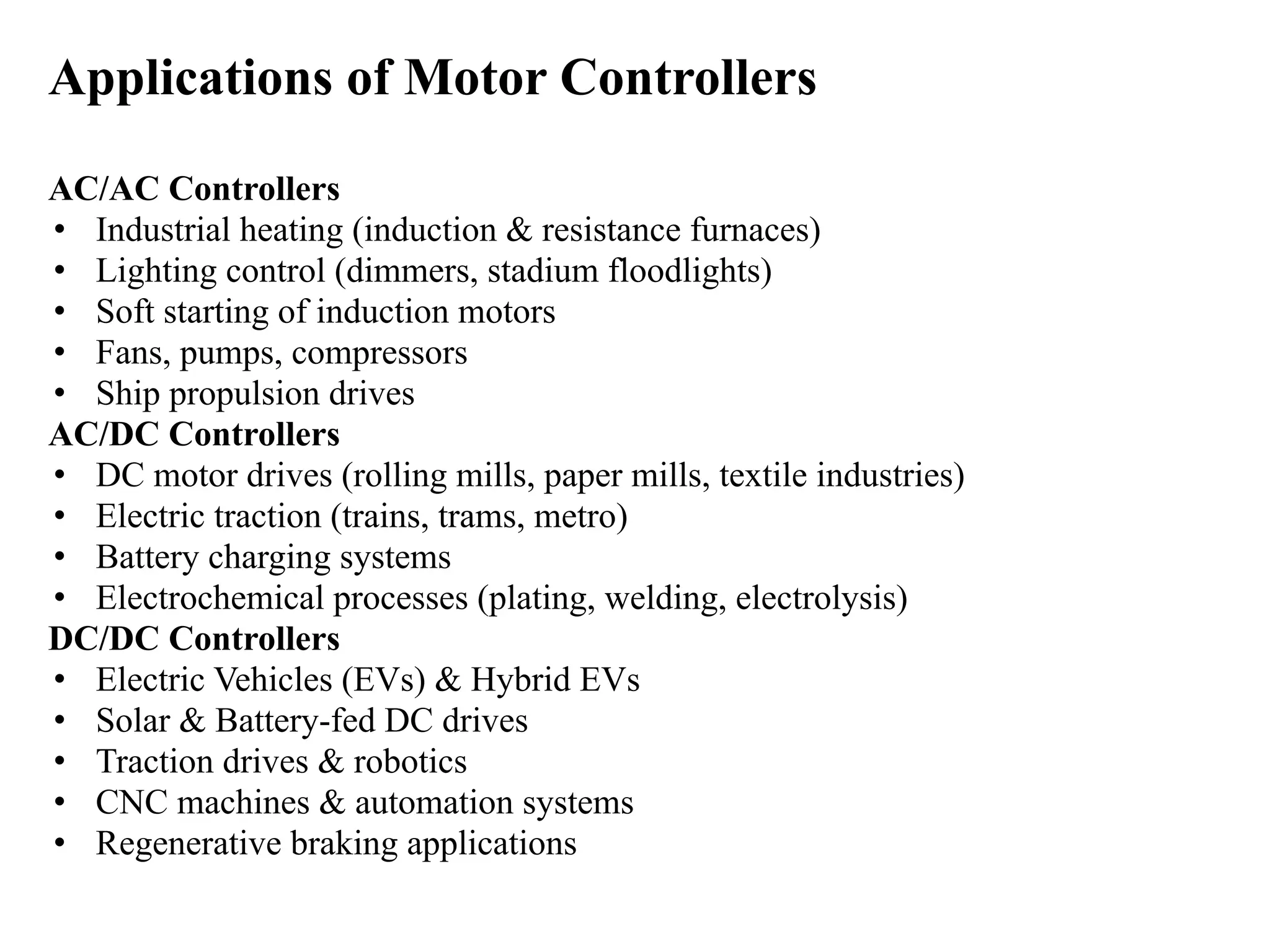 Different types of Motor_controller used in electrical engineering | PDF