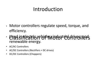 Different types of Motor_controller used in electrical engineering | PDF