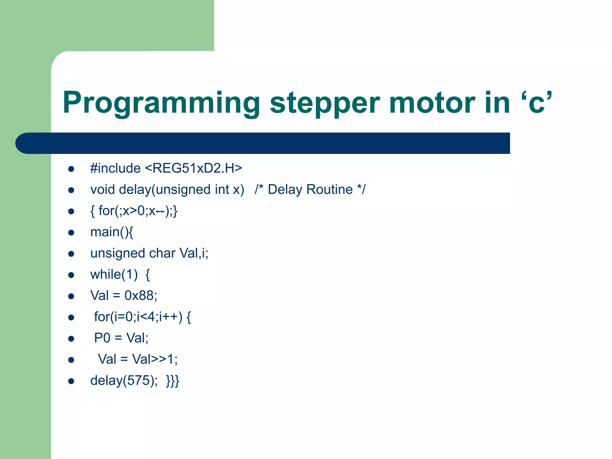 Motor Control Relay, Pwm, DC and Stepper Motors | PPT