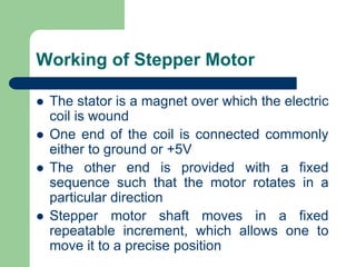 Motor Control Relay, Pwm, DC and Stepper Motors | PPTX
