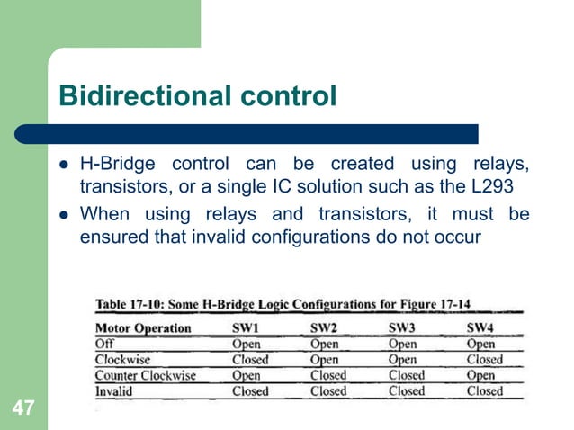 Motor Control Relay, Pwm, DC and Stepper Motors | PPT