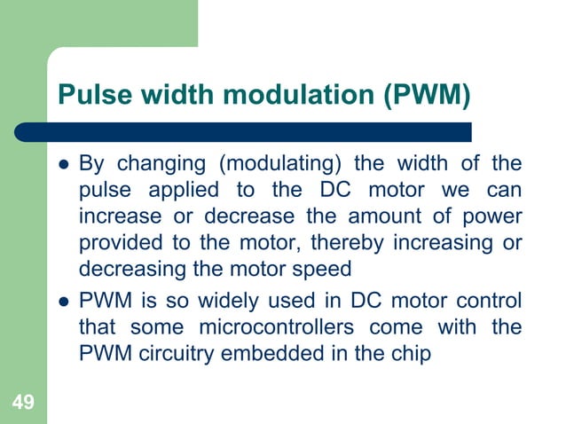 Motor Control Relay, Pwm, DC and Stepper Motors | PPT