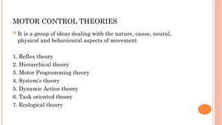 Motor control theories.pptxPhysiotherapy | PPTX