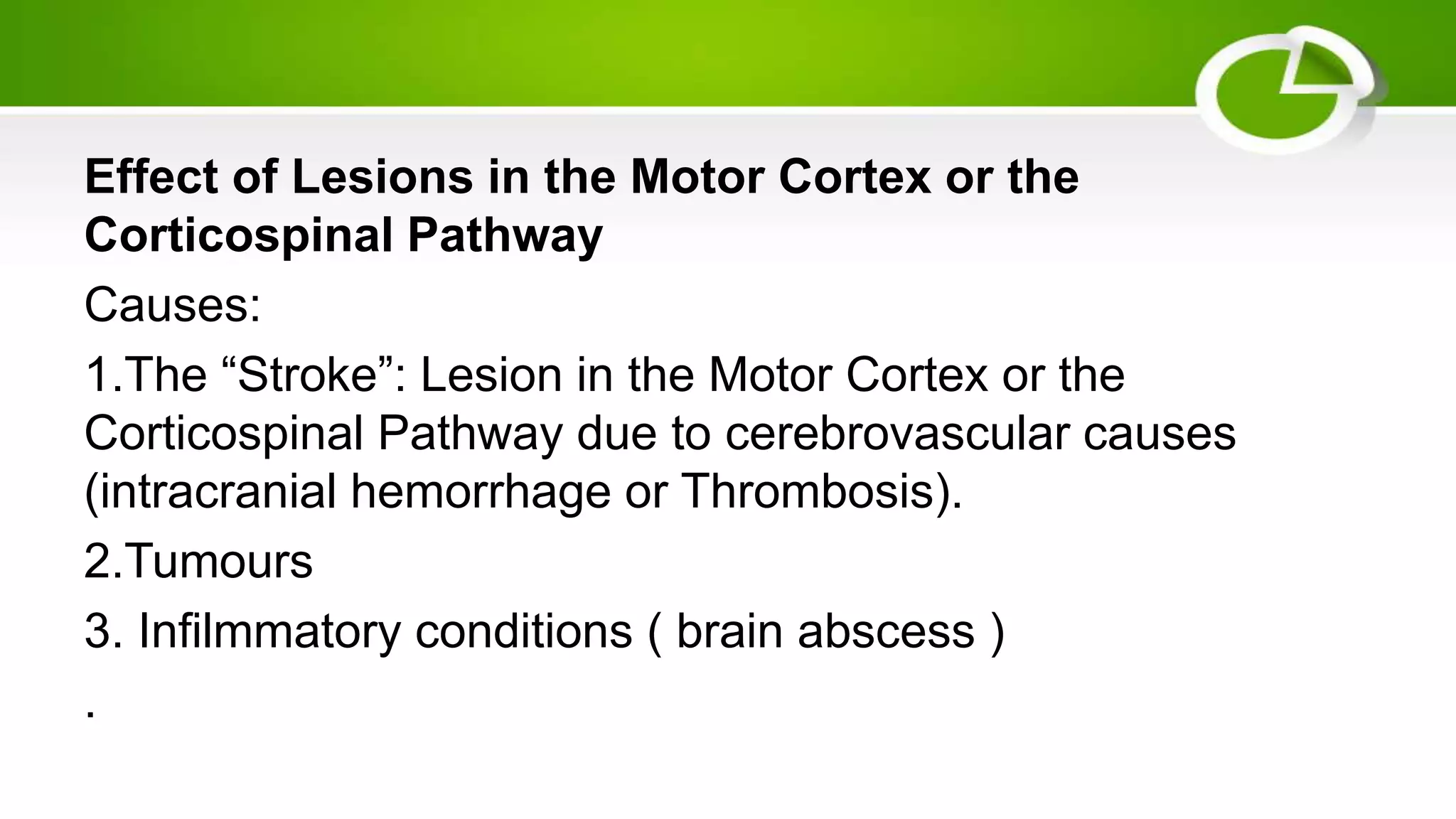 Motor cortex areas and physiology of stroke | PPTX