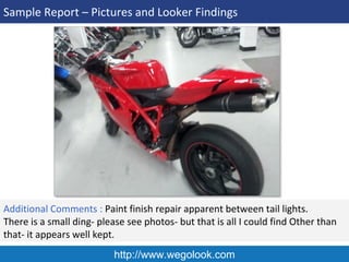 Onsite Motorcycle Inspection and Verification - Sample Report | PPT