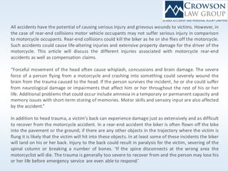 Motorcycle Rear-End Accident Injuries | PPT