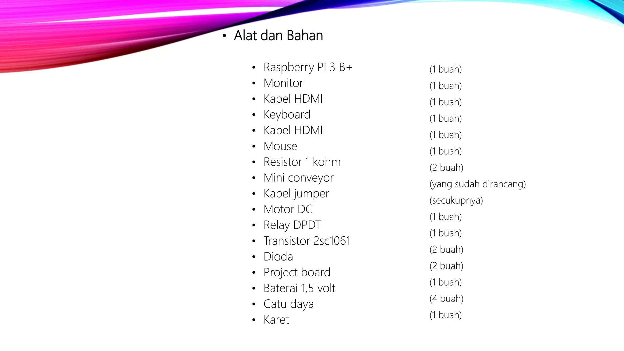 Rancang Bangun Motor DC conveyor menggunakan Mikroprosesor raspberry PI ...