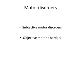 Motor Disorders | PPTX