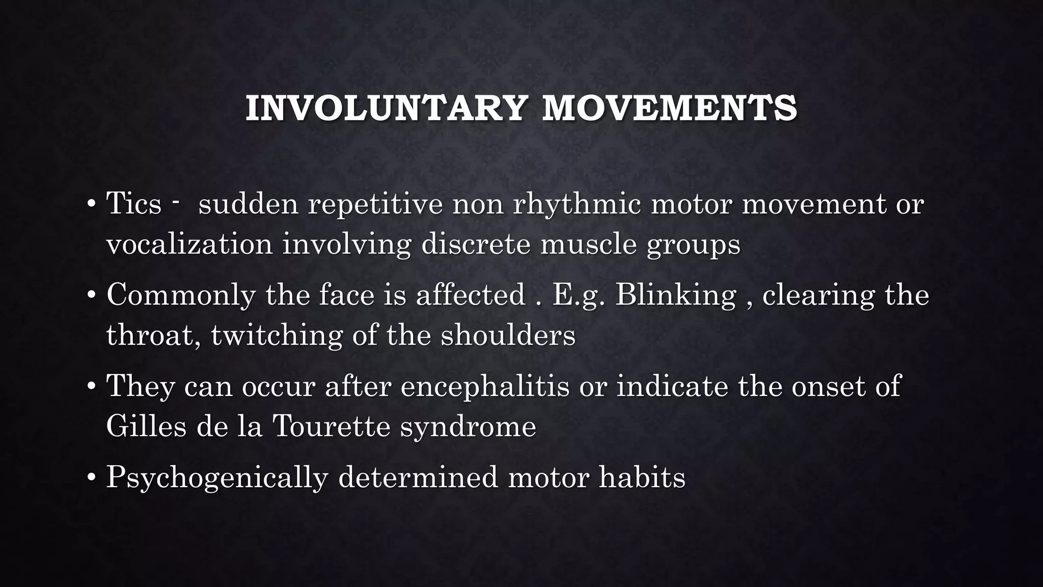 Motor disorders | PPTX