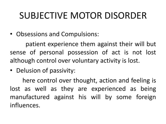 Motor disorders in psychiatry | PPTX | Brain and Nervous System ...