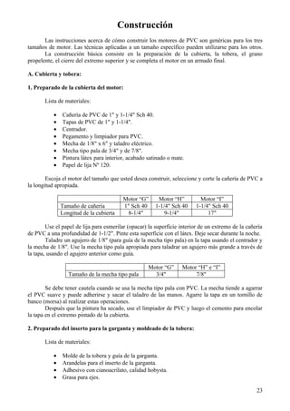 Motores cohete de pvc | DOC