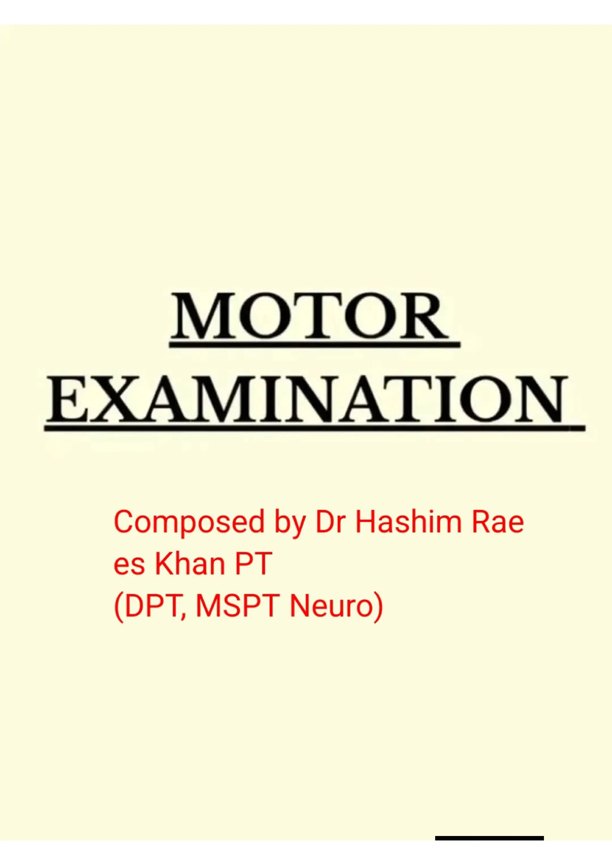 Motor Examination of humans (Tone,MAS scale , types ) | PDF
