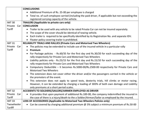 Indian Insurance industry, motor tariffs | PDF | Motor Insurance ...