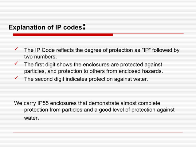 Induction Motors Ingress Protection IP55 | PPT | Information and ...