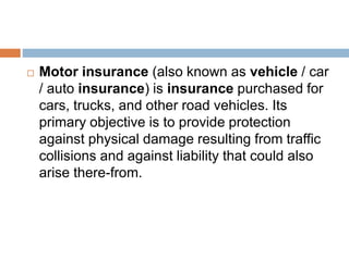 Motor insurance | PPTX