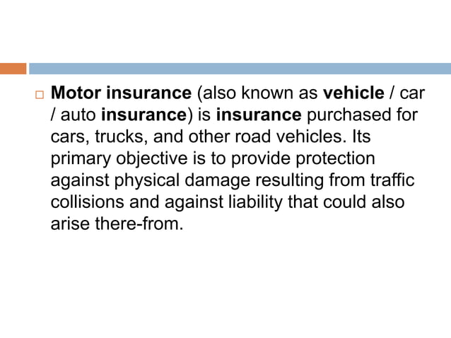Motor insurance | PPTX