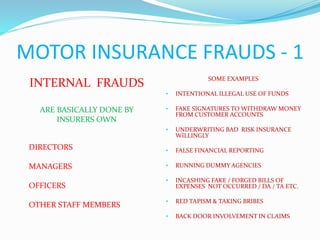 Motor & Automobile Insurance Frauds | PPTX