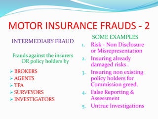 Motor & Automobile Insurance Frauds | PPTX