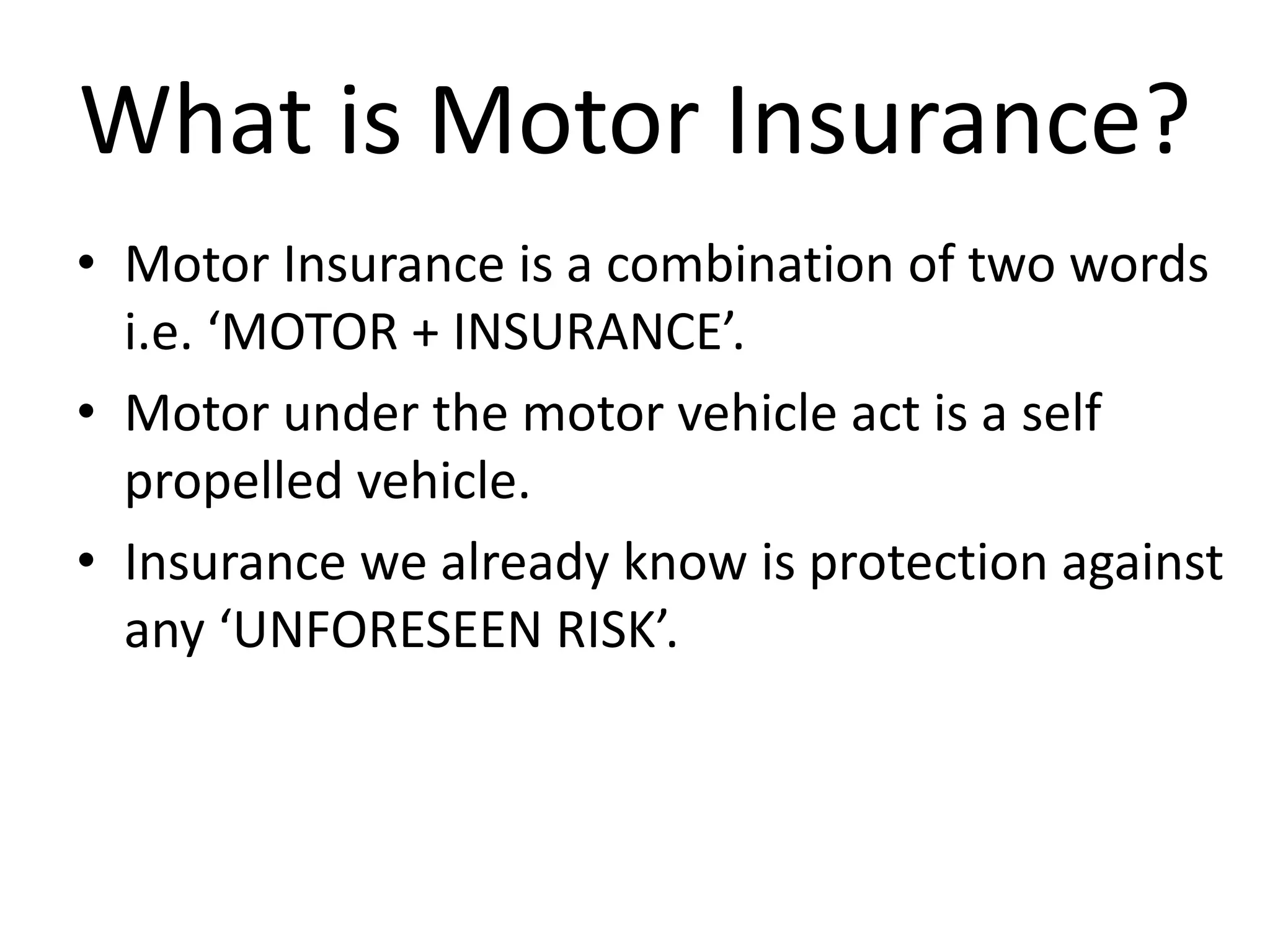 Motor insurance | PPTX