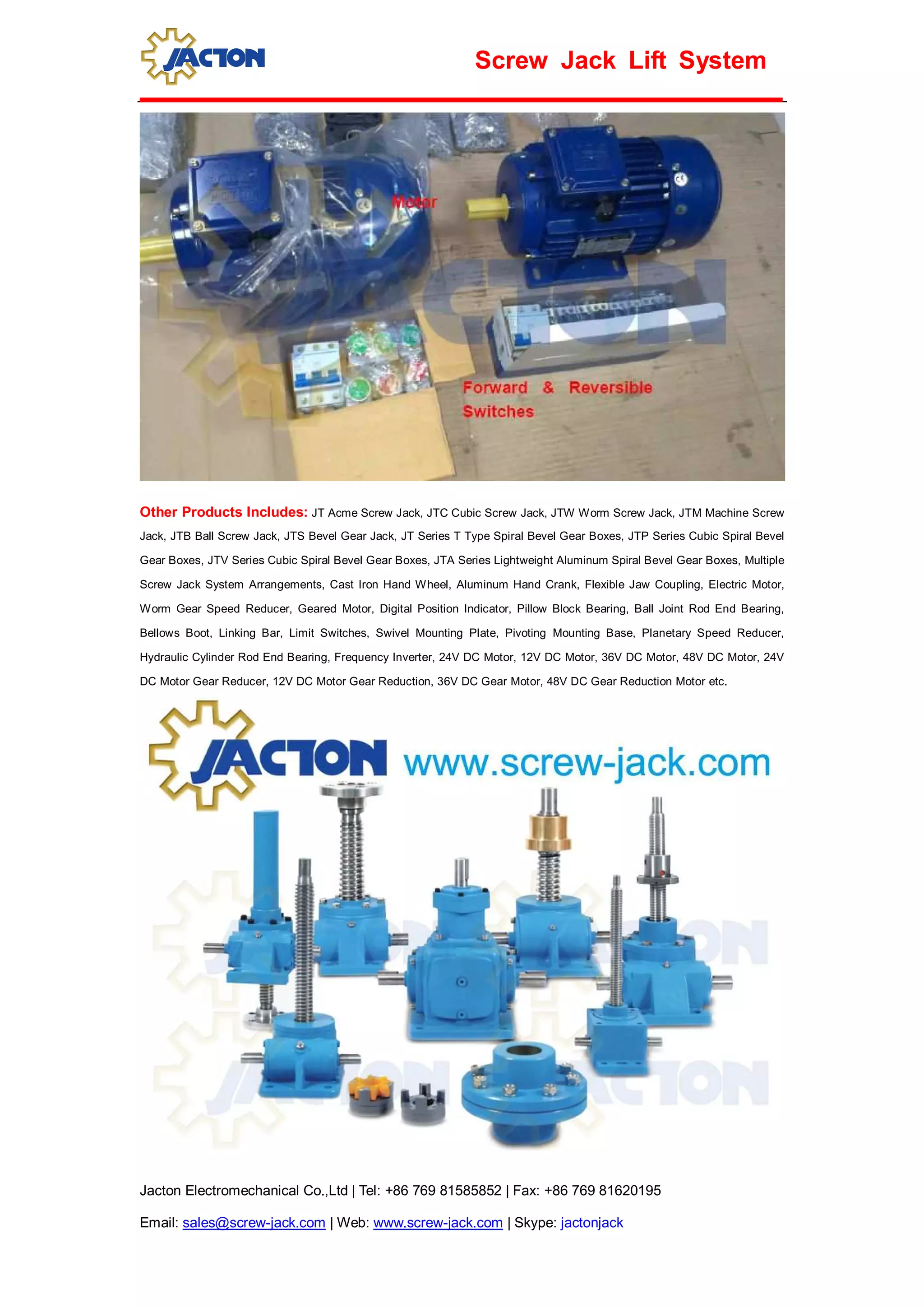 Motorised the whole screw jack system synchronous lifting, motor driven ...