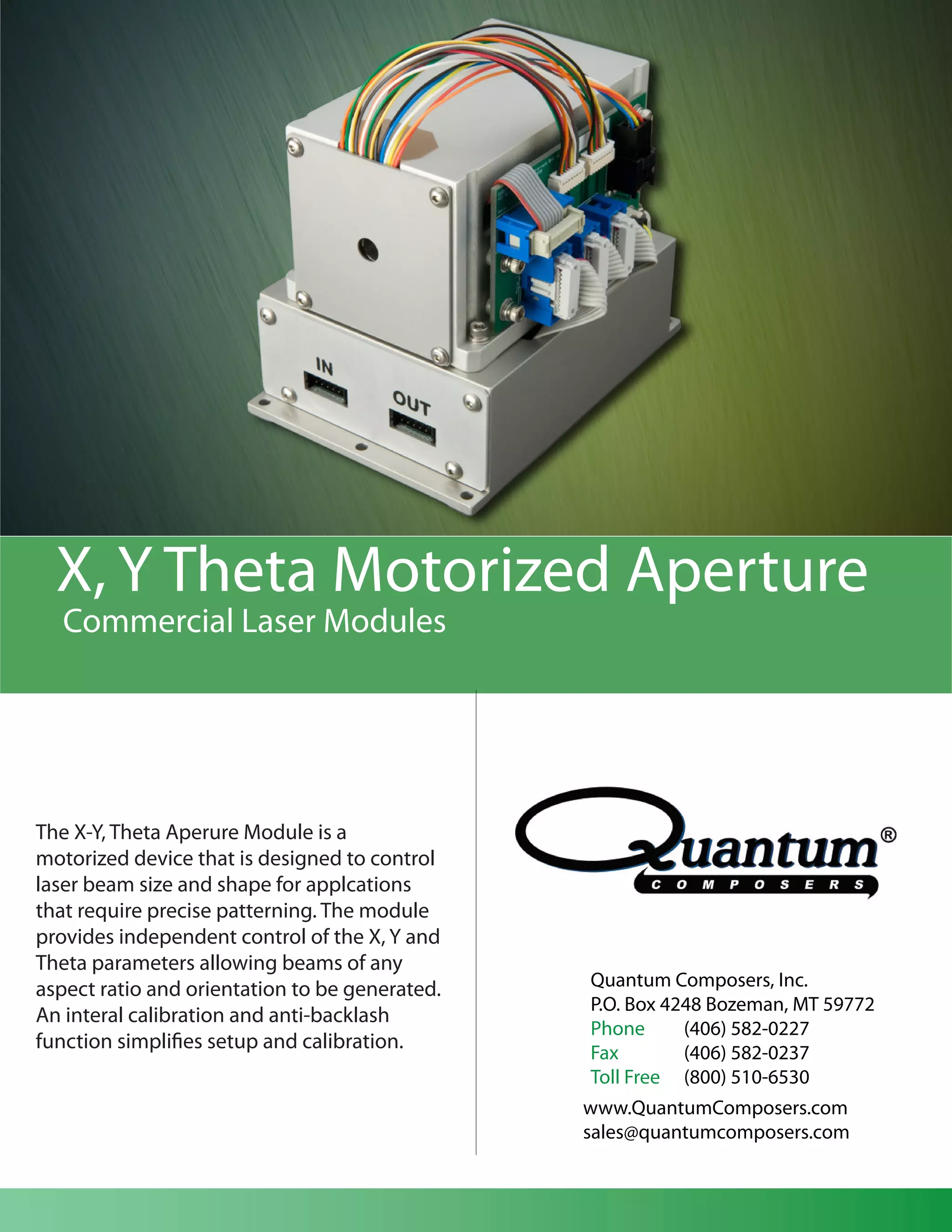 Motorized aperture datasheet | PDF