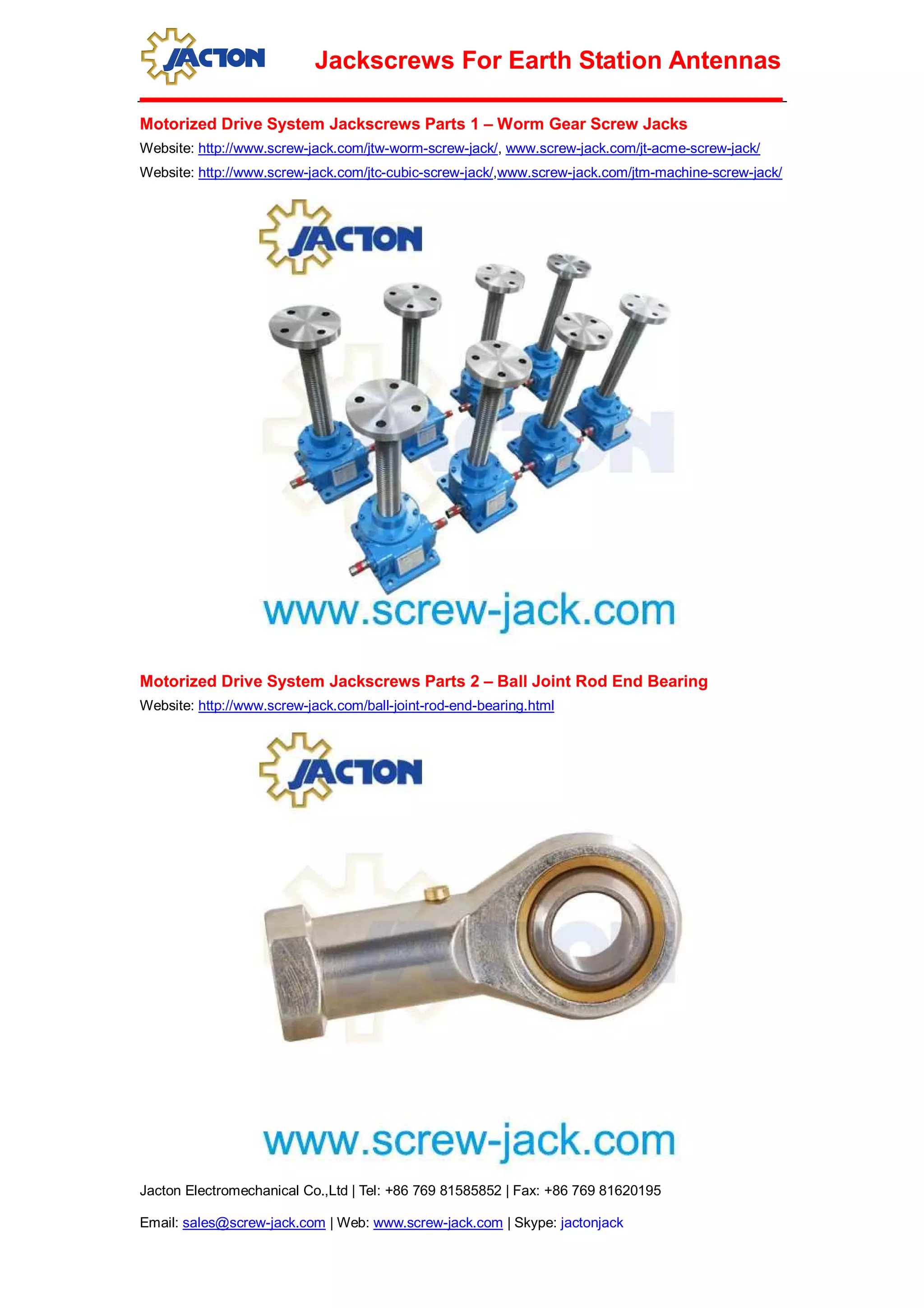 Motorized drive system jackscrews, elevation jackscrew, gear drive ...