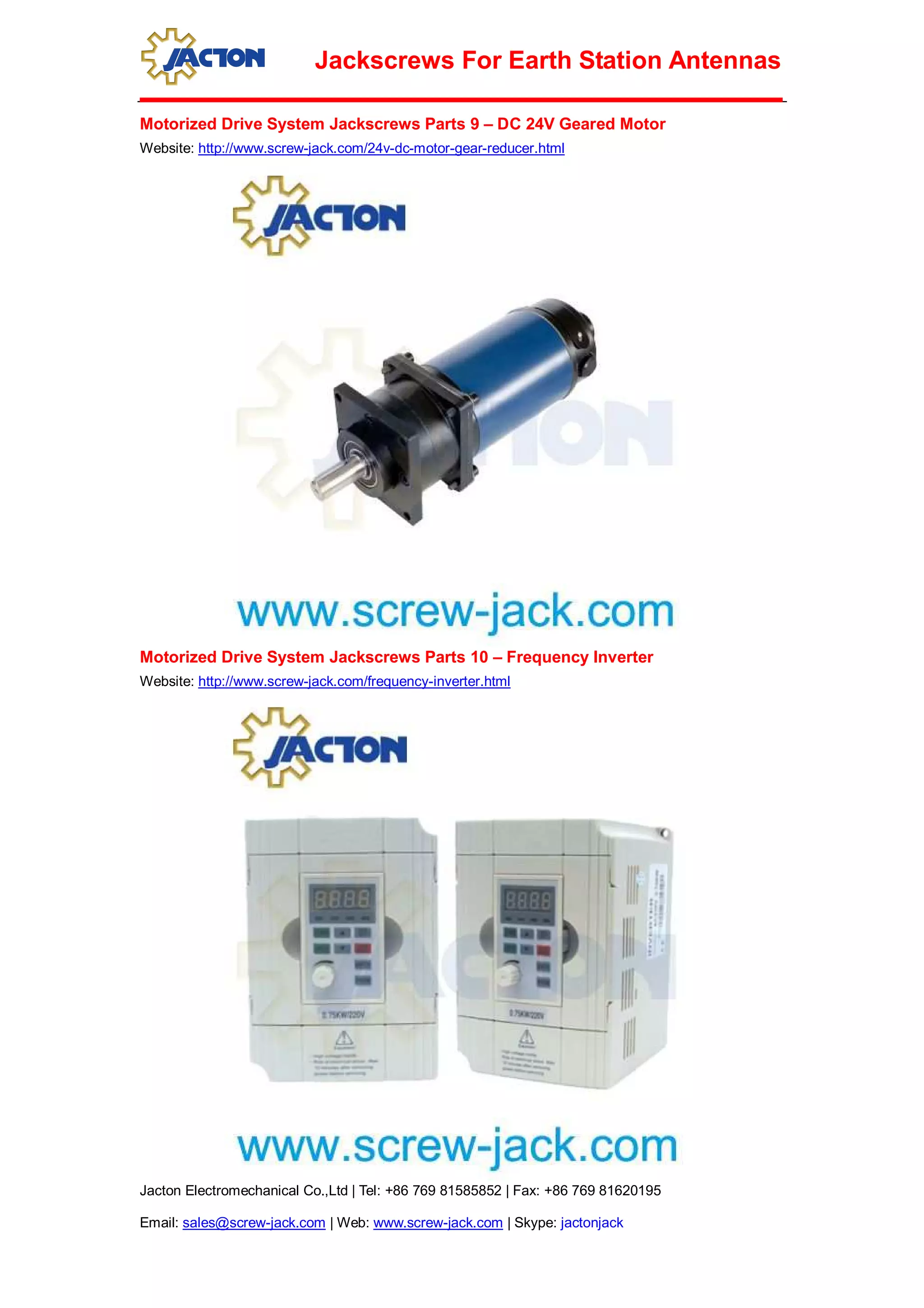 Motorized drive system jackscrews, elevation jackscrew, gear drive ...