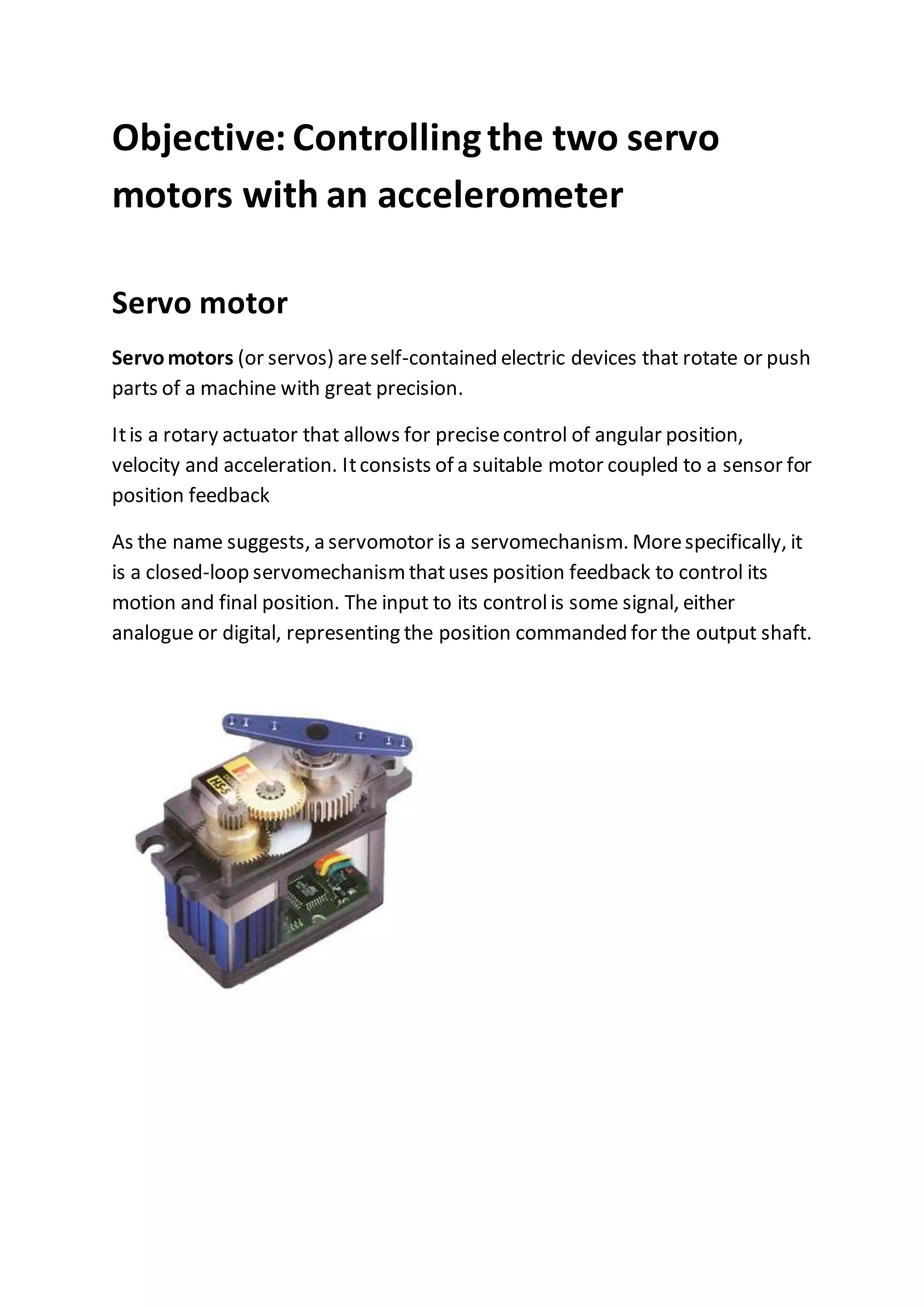 Motorized pan tilt(Arduino based) | DOCX