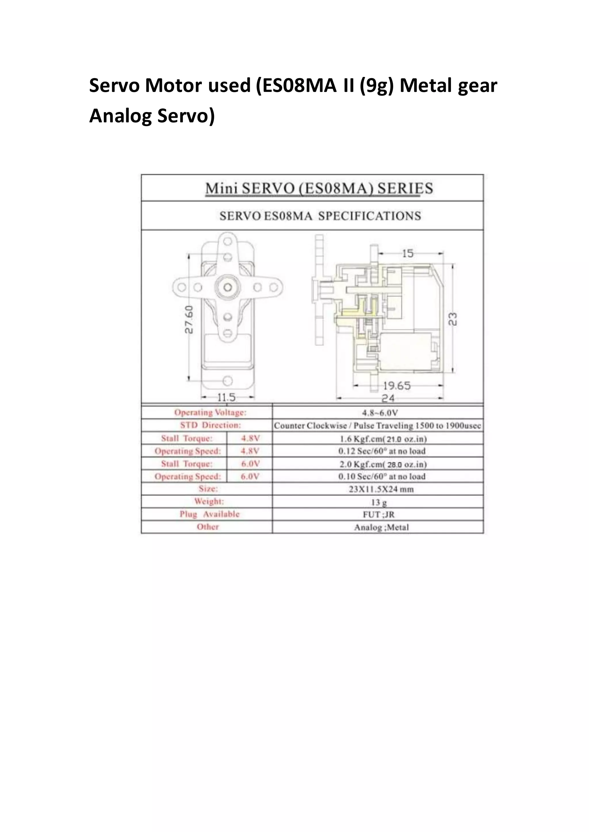 Motorized pan tilt(Arduino based) | DOCX