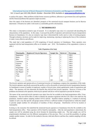 Motorized Tricycle Transportation Business in Catanduanes | PDF