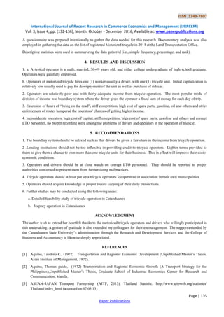 Motorized Tricycle Transportation Business in Catanduanes | PDF
