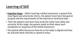 motor learning exercise therapy physiotherapy.pptx | Physical Therapy | Wellness