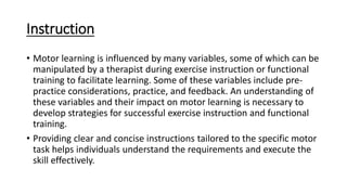 motor learning exercise therapy physiotherapy.pptx | Physical Therapy ...