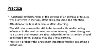 motor learning exercise therapy physiotherapy.pptx | Physical Therapy ...