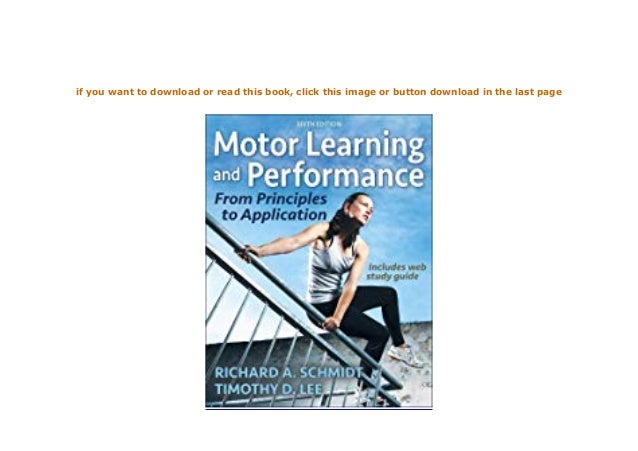 ~ Pdfdownload Library~ Motor Learning And Performance From Principles