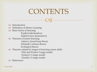Motor learning ppt | PDF