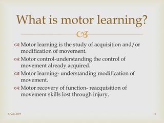 Motor learning ppt | PDF