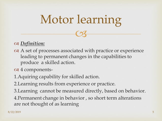 Motor learning ppt | PDF