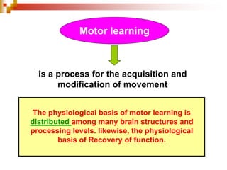 Motor learning & recovery of function | PPTX