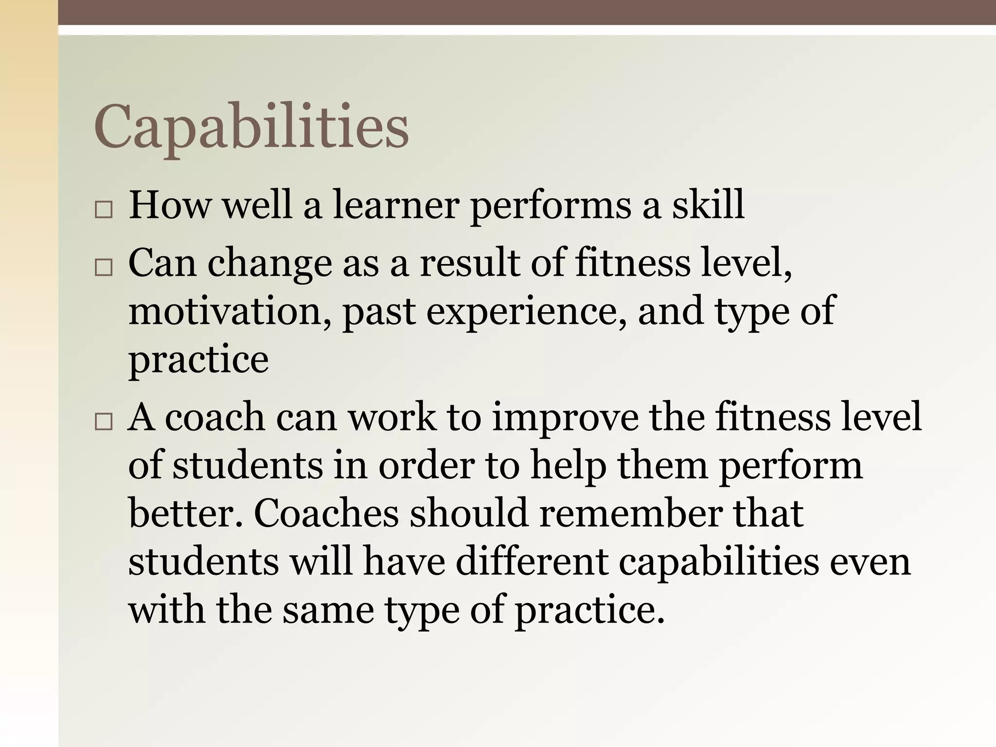 Motor Learning | PPTX