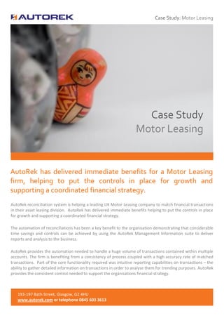 AutoRek Motor Leasing Case Study | PDF