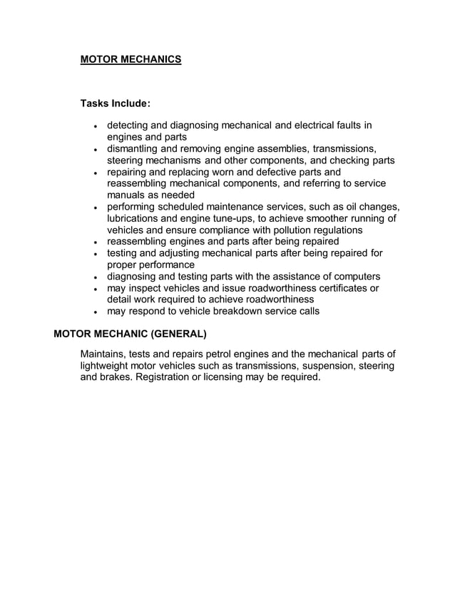 Motor mechanics (1) | DOCX