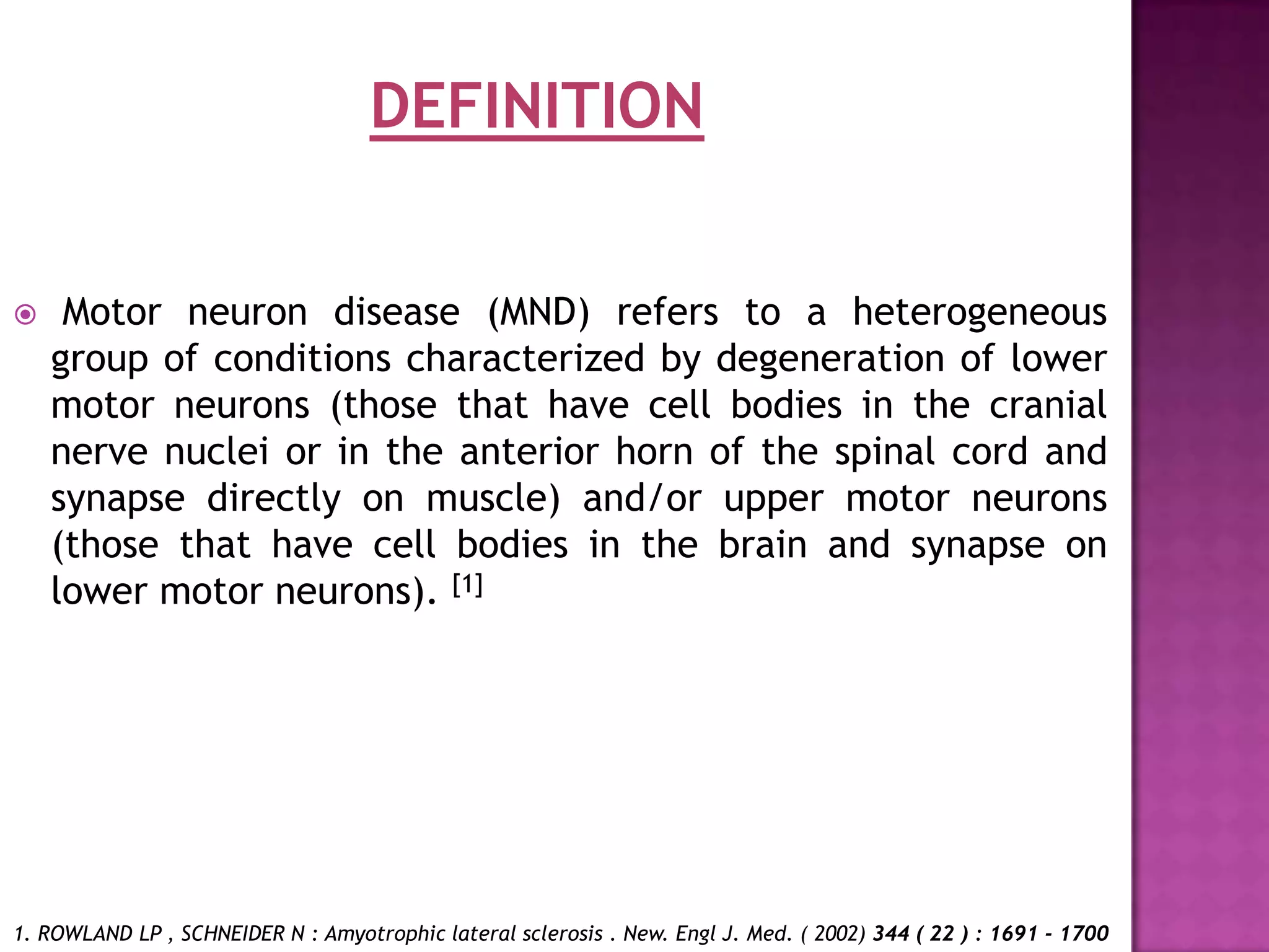 Motor neuron disease | PPTX