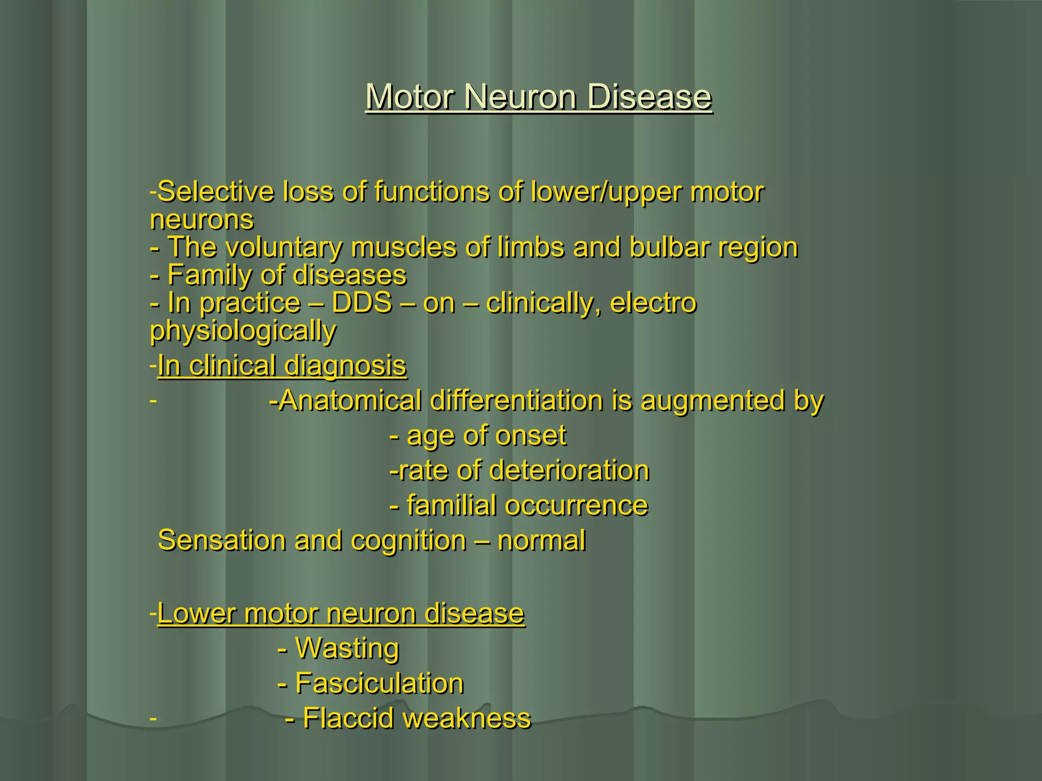 Motor neuron disease | PPT