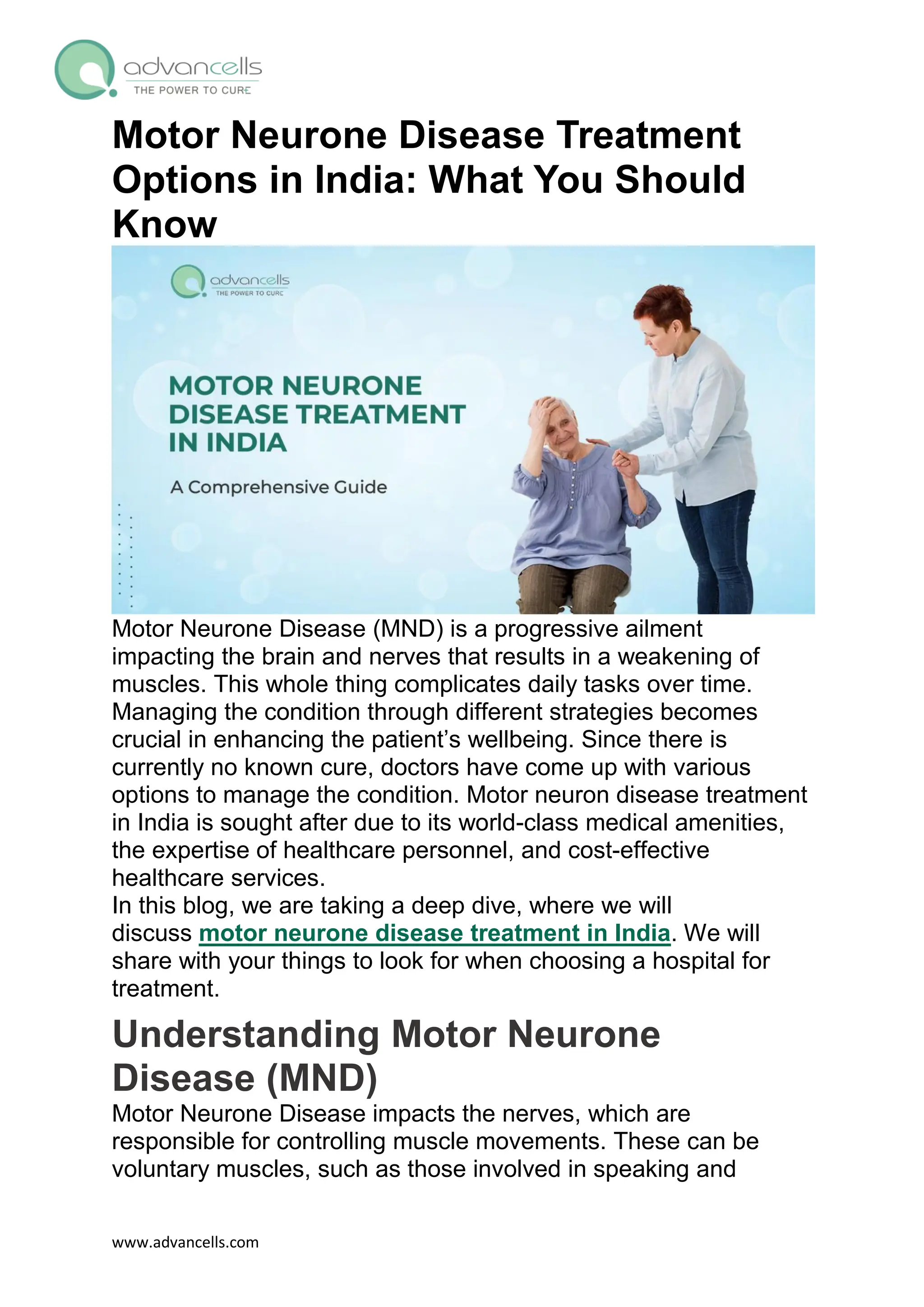 Motor Neurone Disease Treatment Options in India: What You Should Know ...